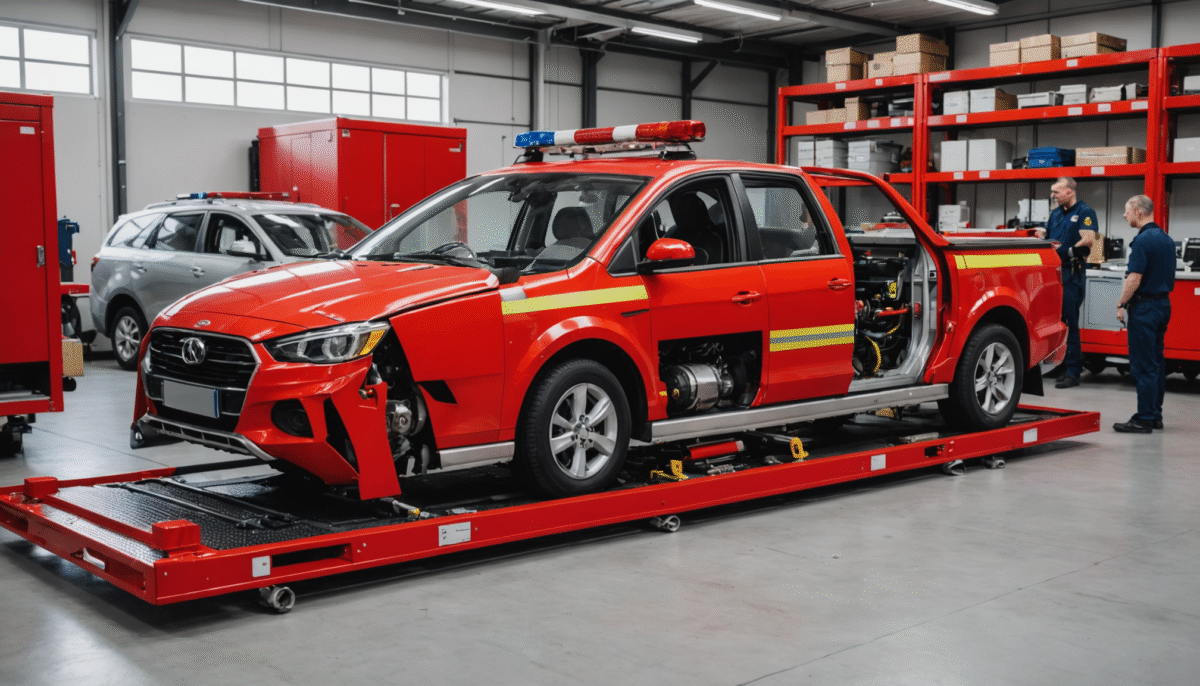 Voiture démontable : nouvelle ère pour la formation des pompiers